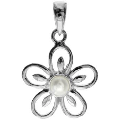 Open Flower Pearl Silver Necklace – The Real Thing Jewellery