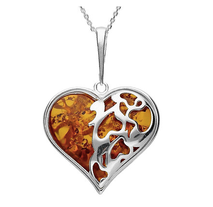 Heavy Amber Reversible Heart Necklace – The Real Thing Jewellery